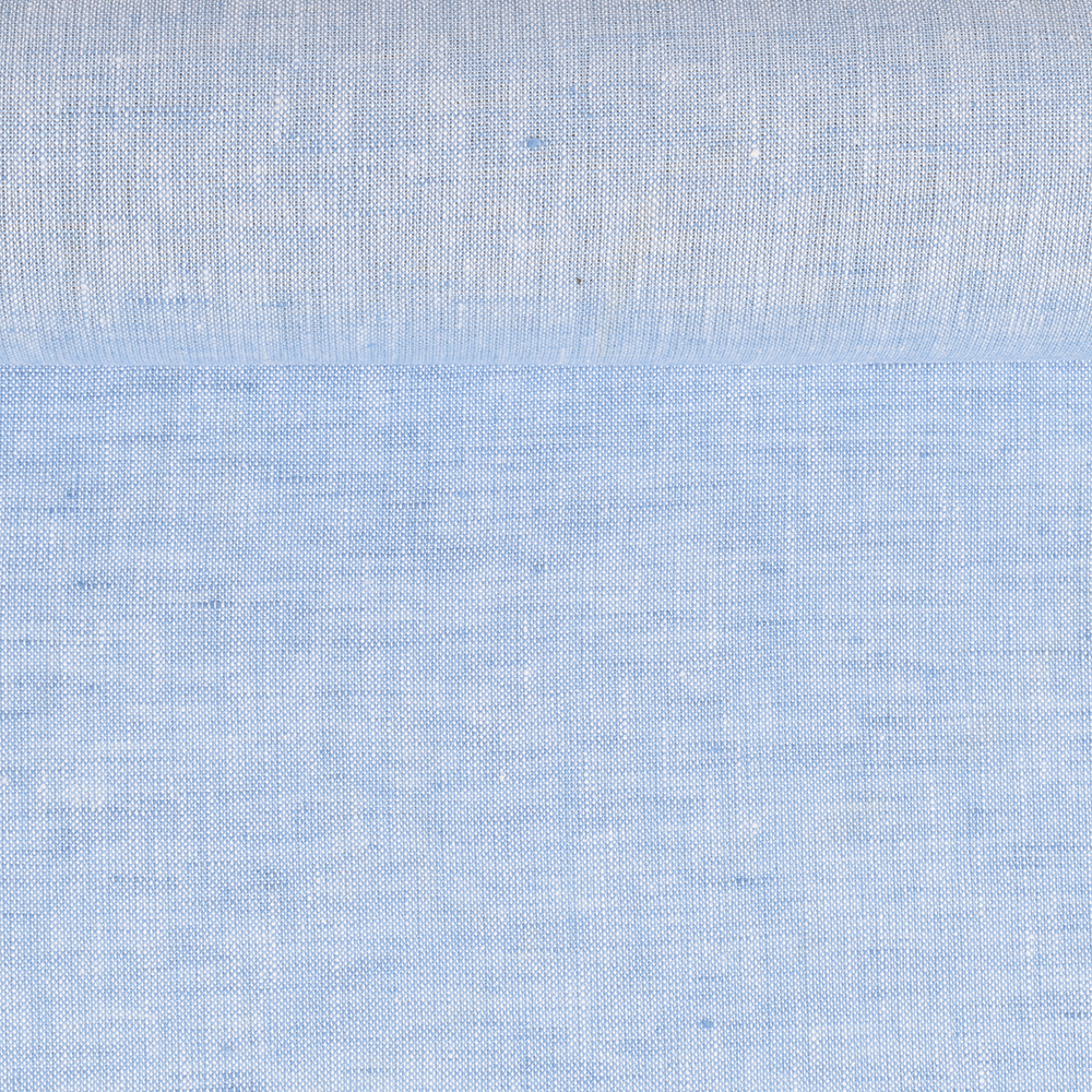Washed linen melange fabric in blue and whitish colours, 205 g/m² ...