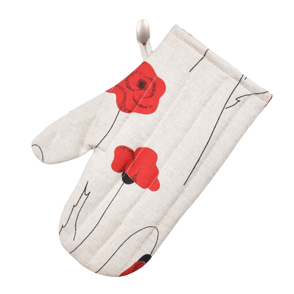 Mitten Red poppy | Linen By Linas