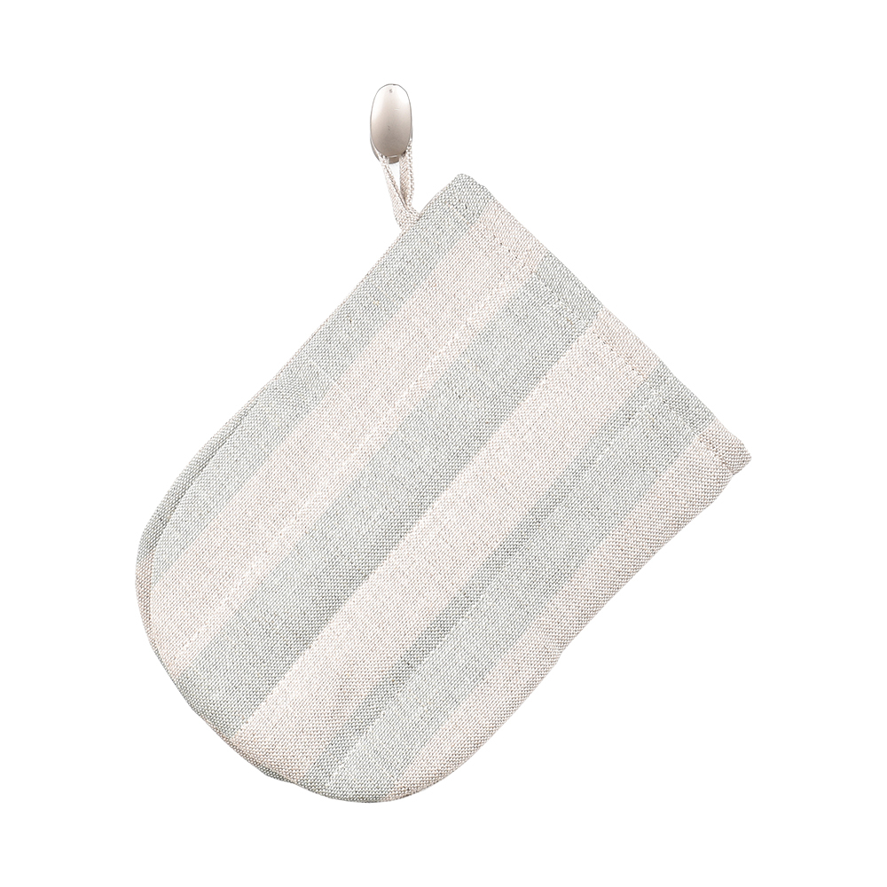 Mitten in green stripes | Linen By Linas